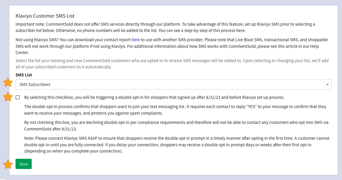 Get Started with Klaviyo SMS – CommentSold